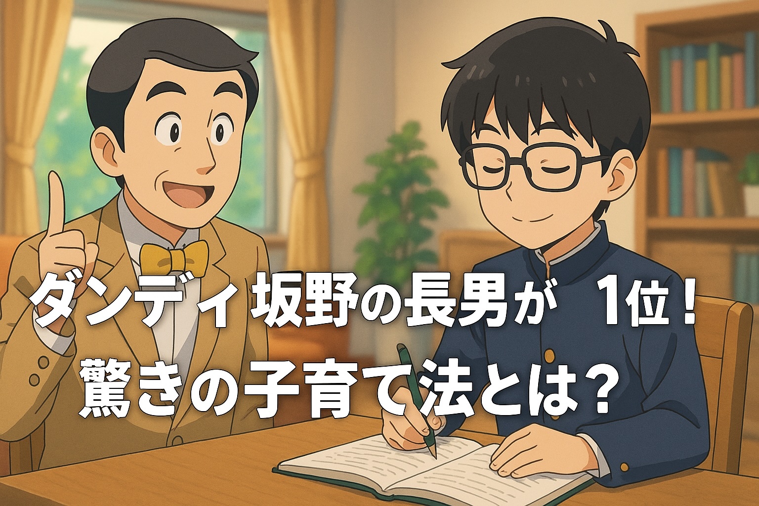 ダンディ坂野の長男が全国模試1位！“勉強しなさい”を言わずに育てた驚きの子育て法とは？